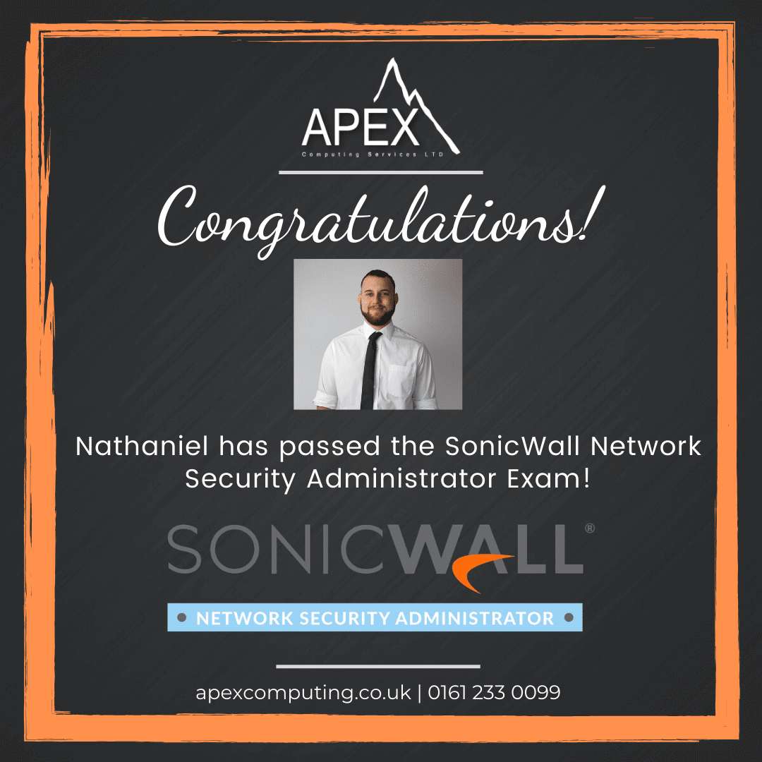Congratulations Nathaniel! - Apex Computing